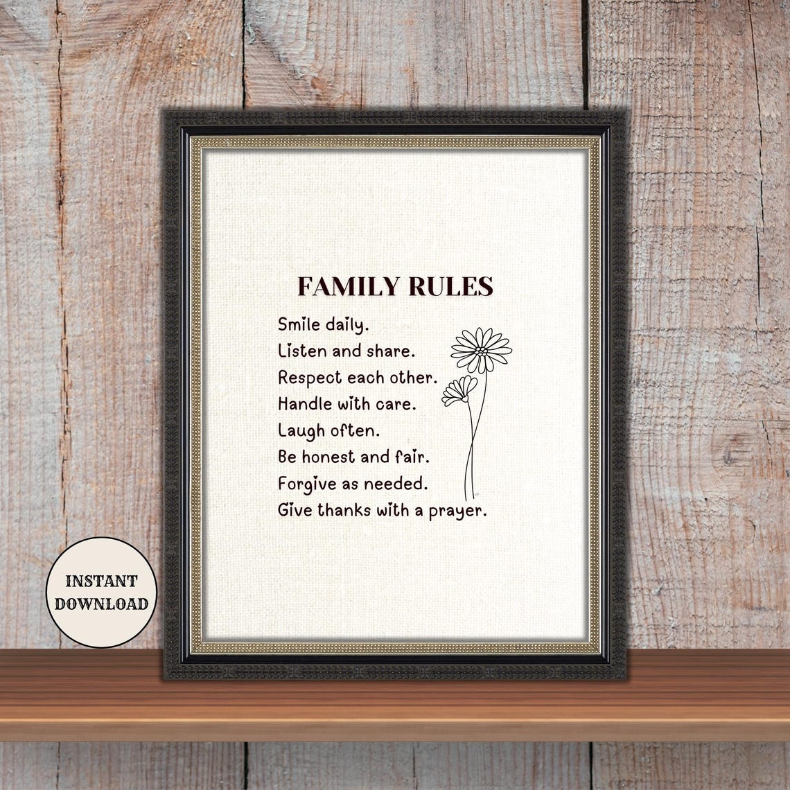 Christian Family Rules Printable House Rules Poem Instant Download ...