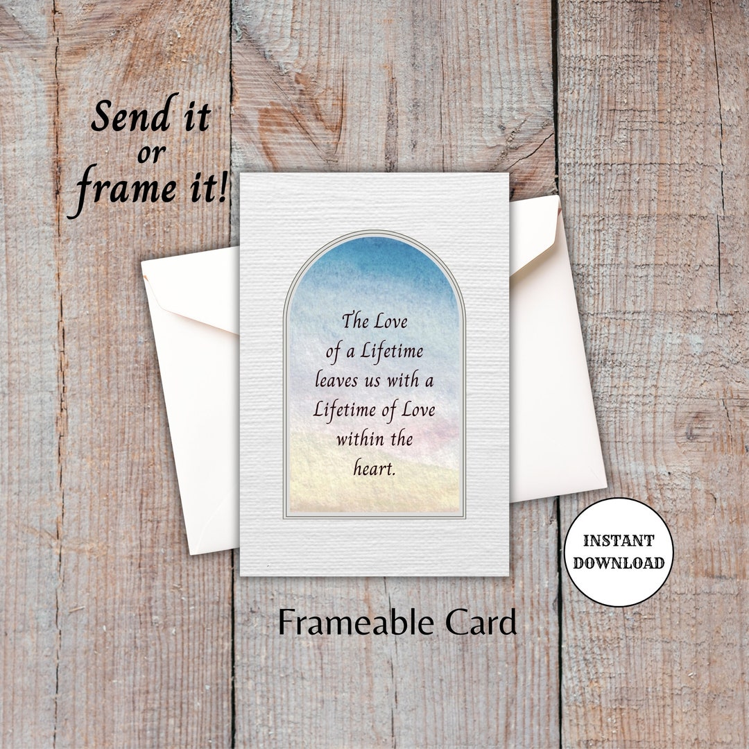 Loss of Spouse, Printable Sympathy Card, Small Grief Gift, Husband ...