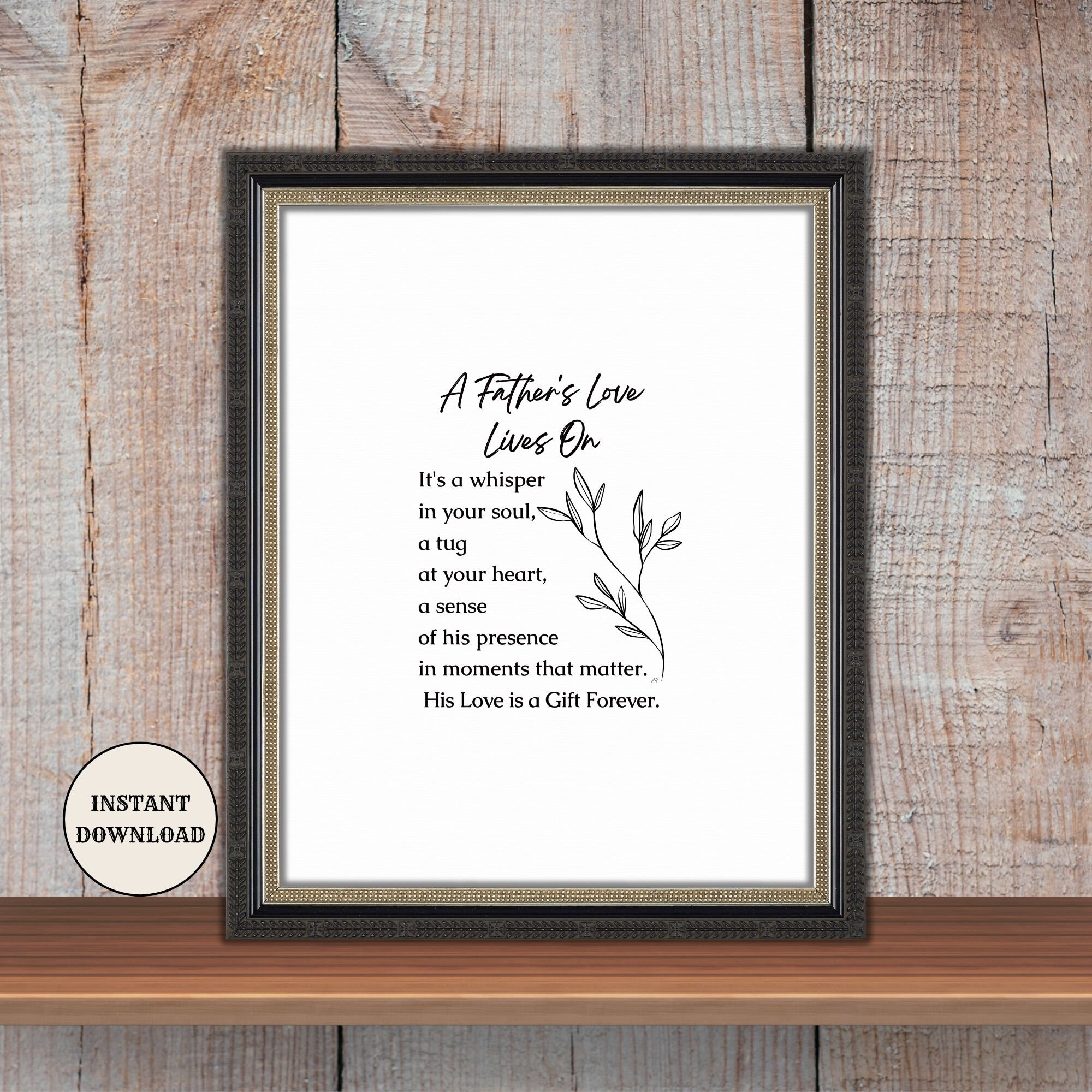 Father Remembrance Printable Verse: Loss of Dad Sympathy Gift (digital Download 8x10) - Etsy