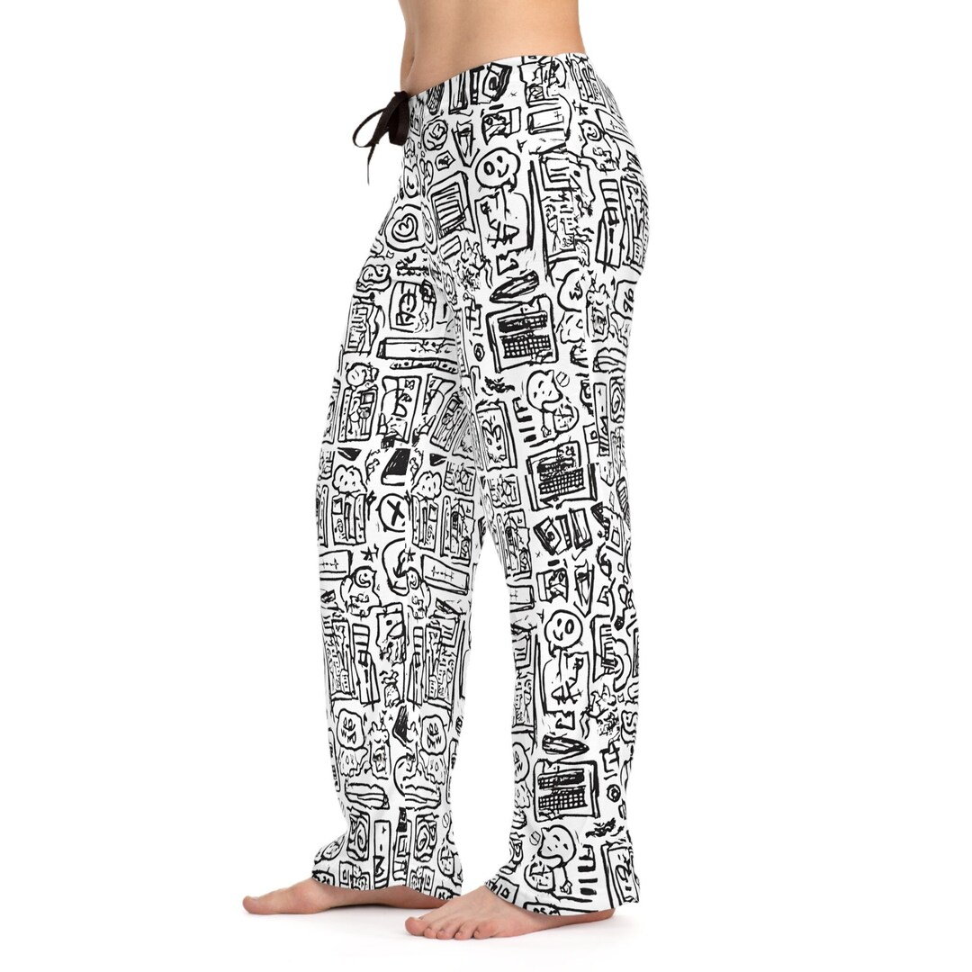 Emo Girl Notebook Scribbles Womens Pattern Pajama Pants Emo, Goth ...