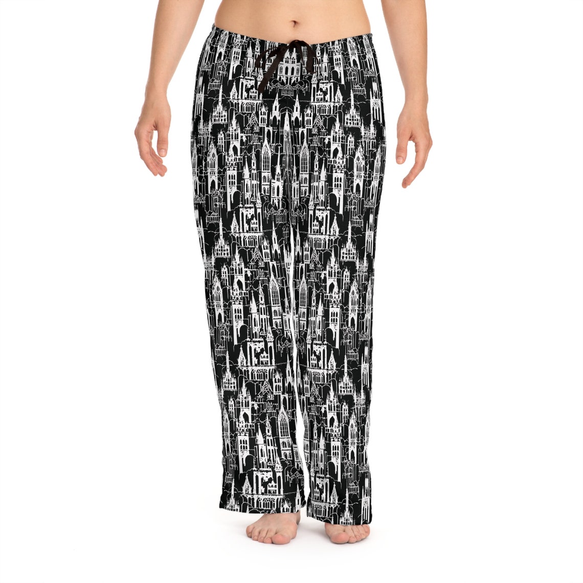 Gothic City Pattern Women's Pajama Pants Gothic, City, Emo, Goth, Emo ...