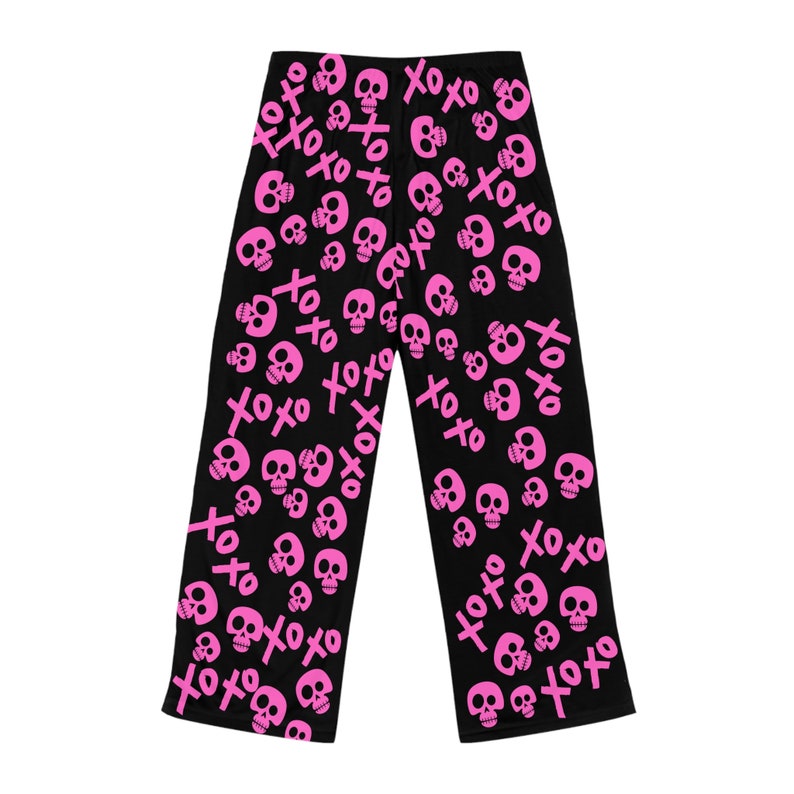 Skull Pattern Pajama Pants, Pink Skulls, XOXO, Emo, Elder Emo ...