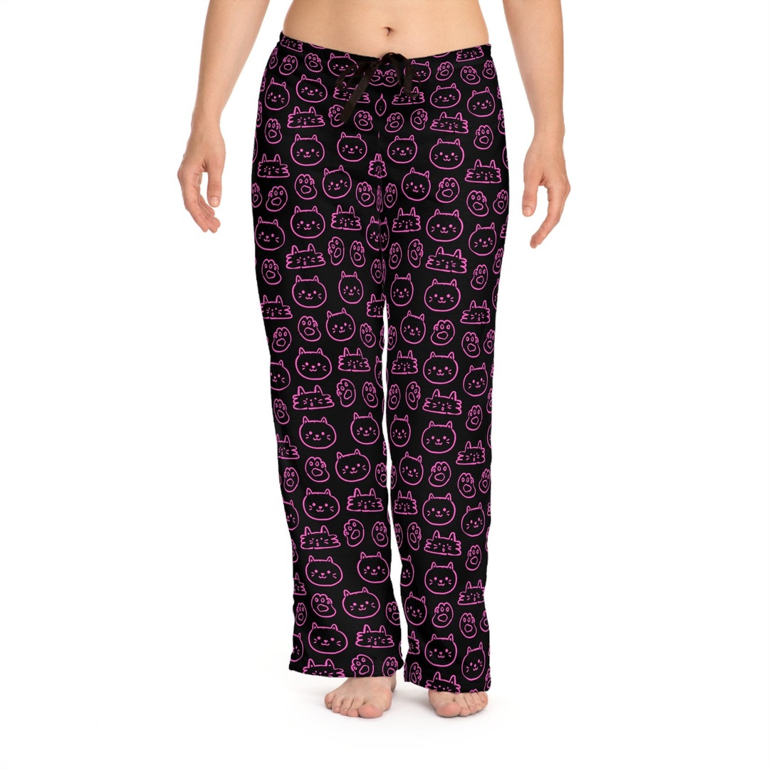 Cute Cats and Paw Prints Womens Pajama Pants Cute, Cats, Kitties ...