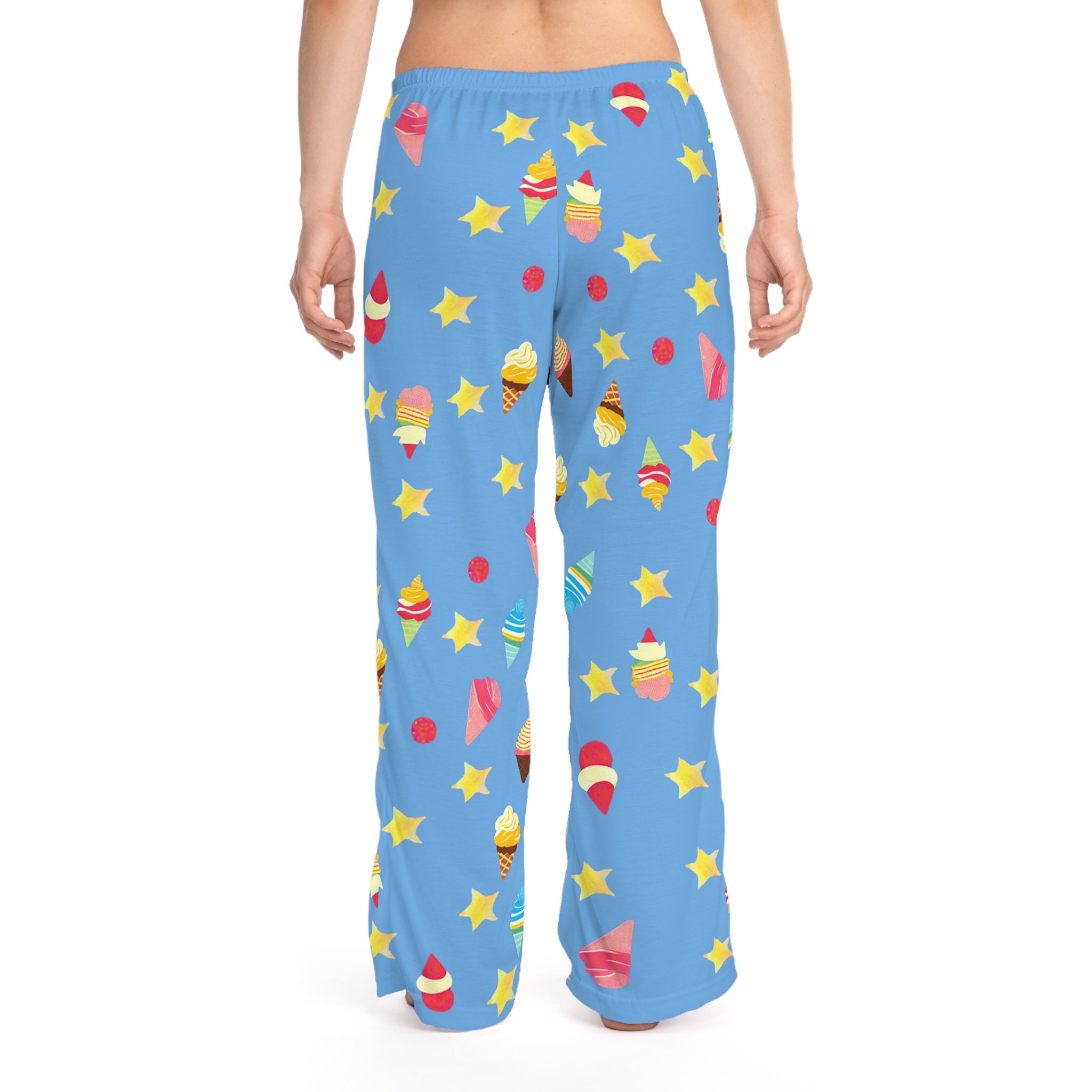 Comfy Ice Cream Cone Pajama Pants, Cute Pattern Pajama Pants, Adorable ...