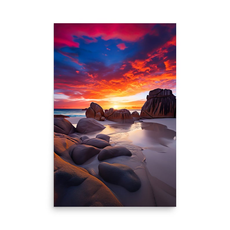 Coastal Glow Stone Ensemble Poster, Beach Inspiration, Sunset Lover - Etsy