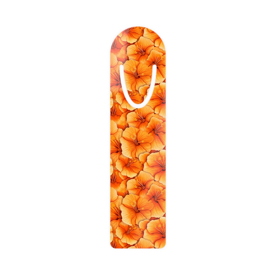 Hibiscus Delight: Orange Oasis Bookmark - Etsy