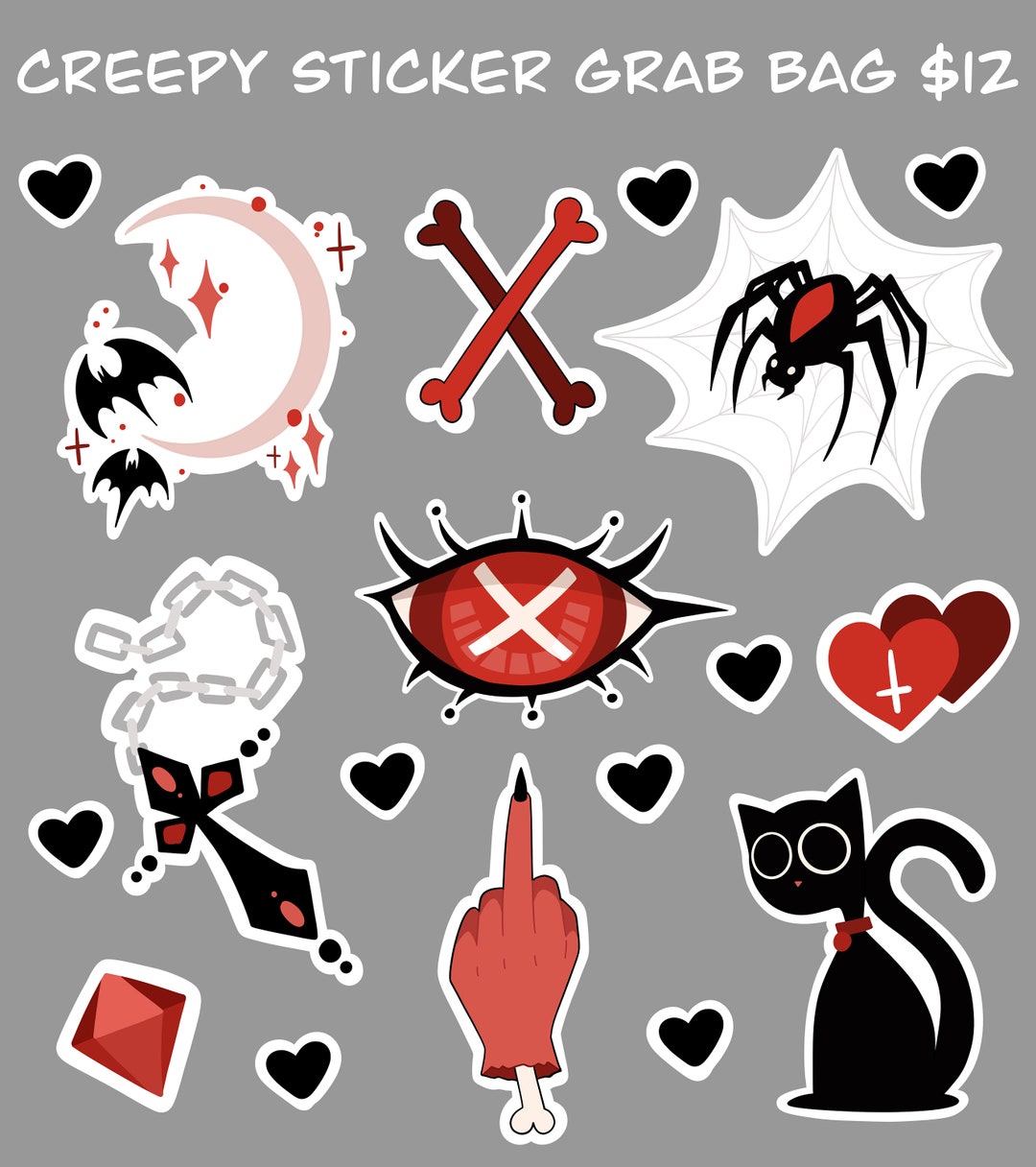Creepy Sticker Grab Bag - Etsy
