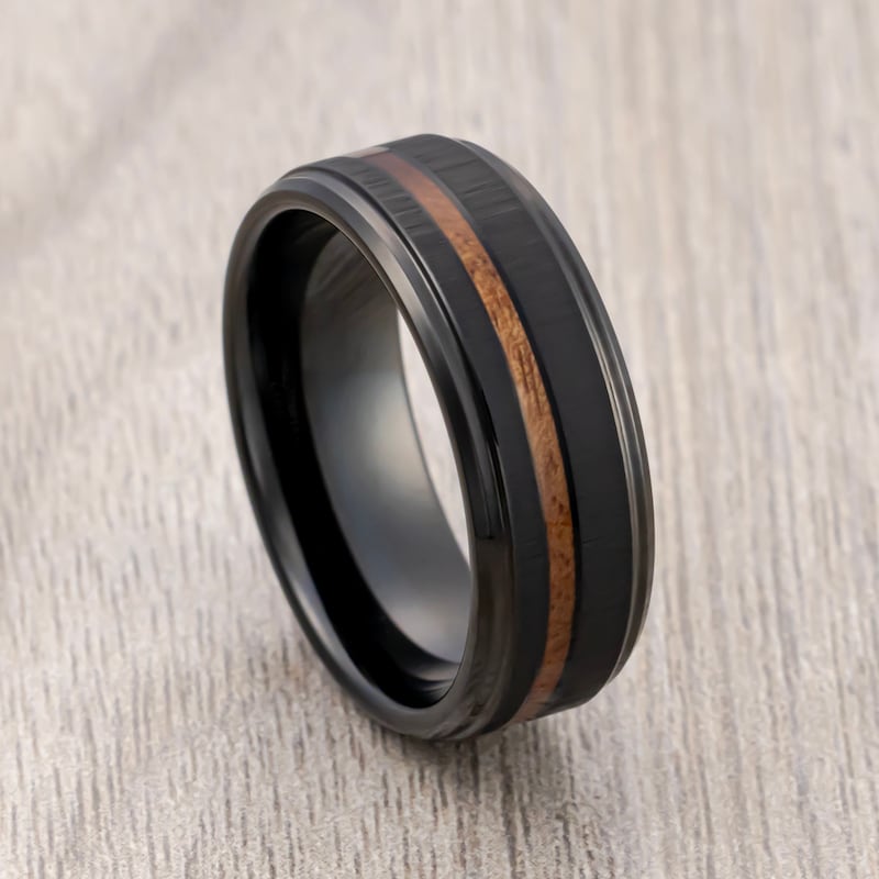 Wood Inlay Ring - Etsy