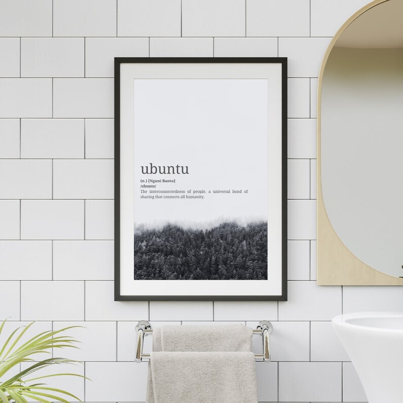 Definitions Ubuntu Poster Humanity Philosophy - Etsy