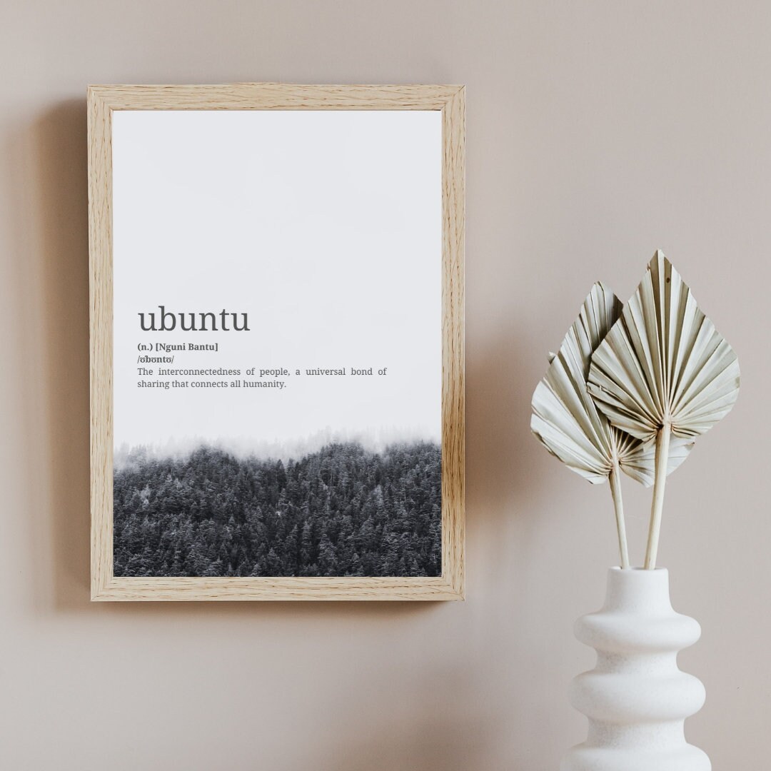 Definitions Ubuntu Poster Humanity Philosophy - Etsy