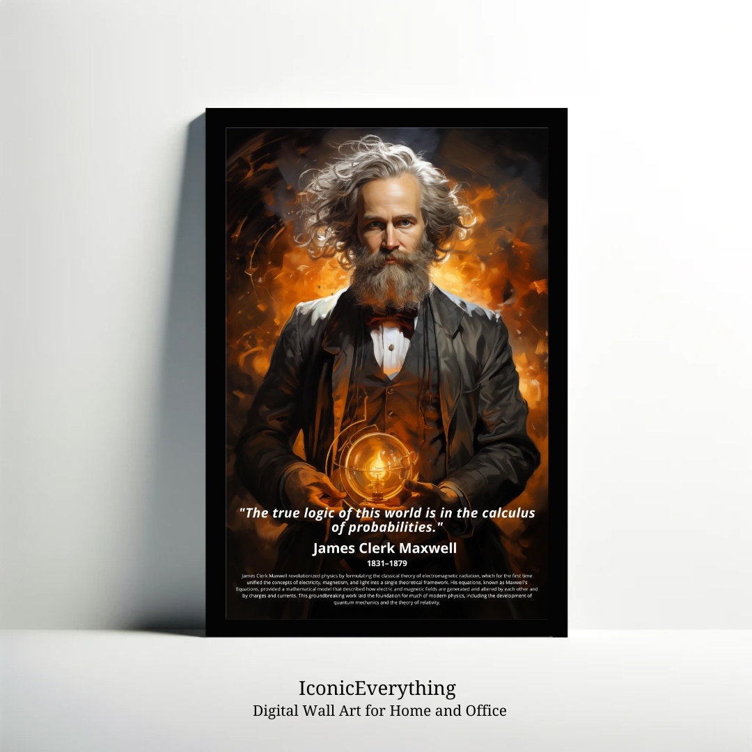 James Clerk Maxwell Digital Wall Art, Inspirational Scientific Poster ...