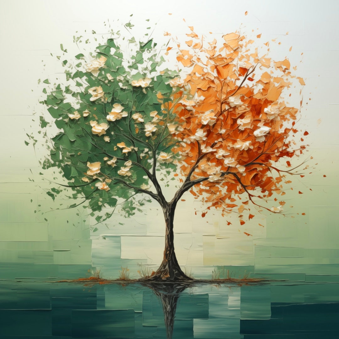 Tree of Friendship Modern Art, Digital Wall Art, Square Poster, Home ...