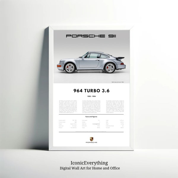 Porsche 964 Wall Art - Etsy