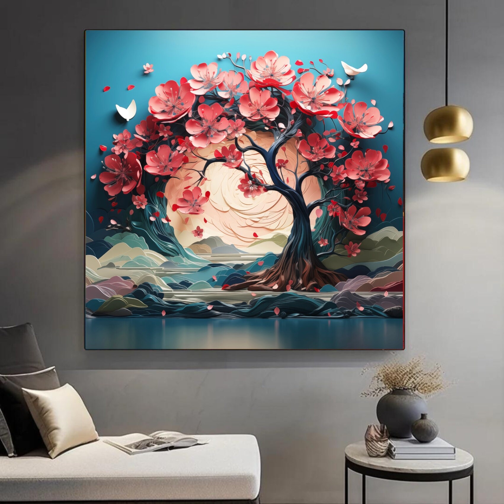 Tree of Wisdom Modern Art, Digital Wall Art, Square Poster, Home Decor ...