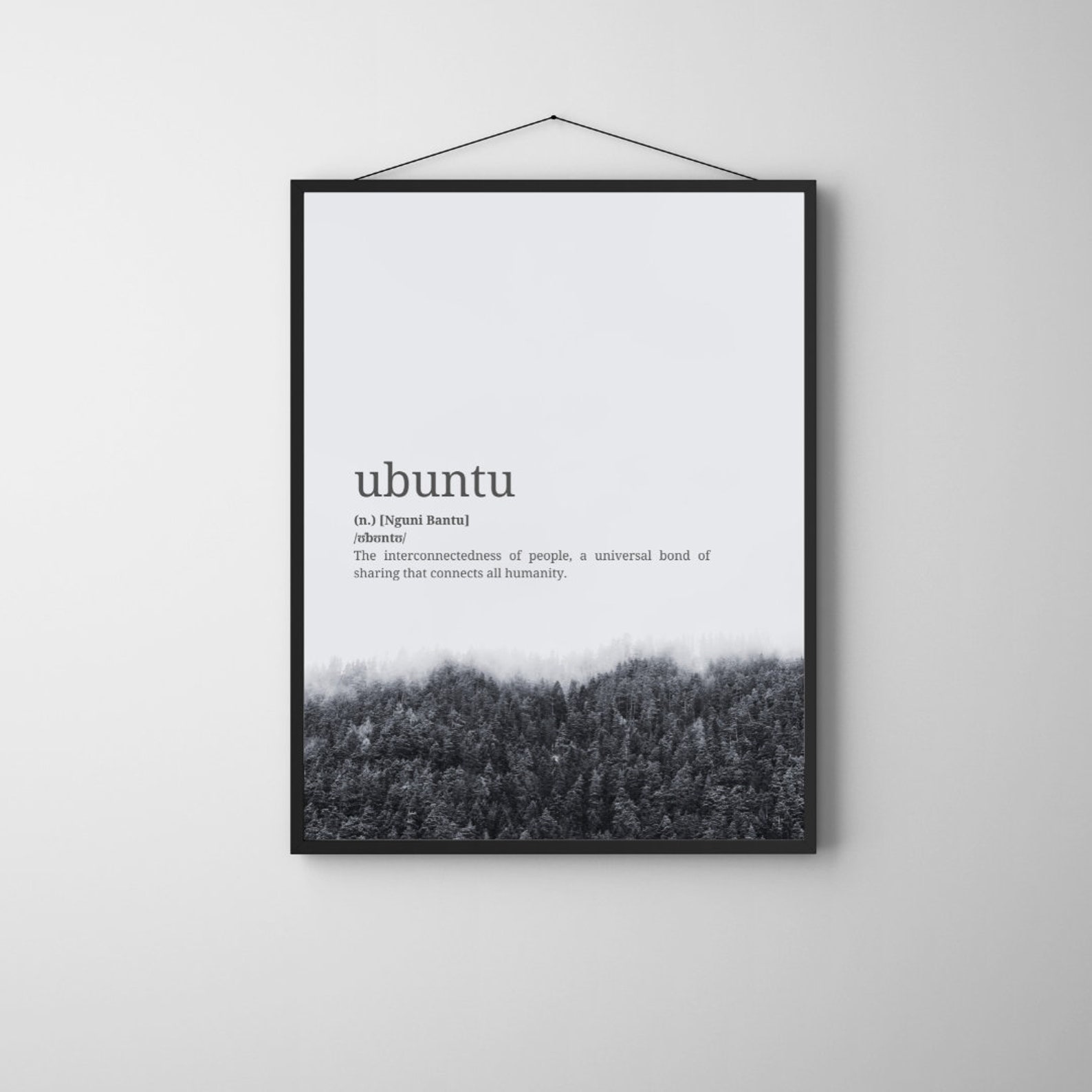 Definitions Ubuntu Poster Humanity Philosophy - Etsy