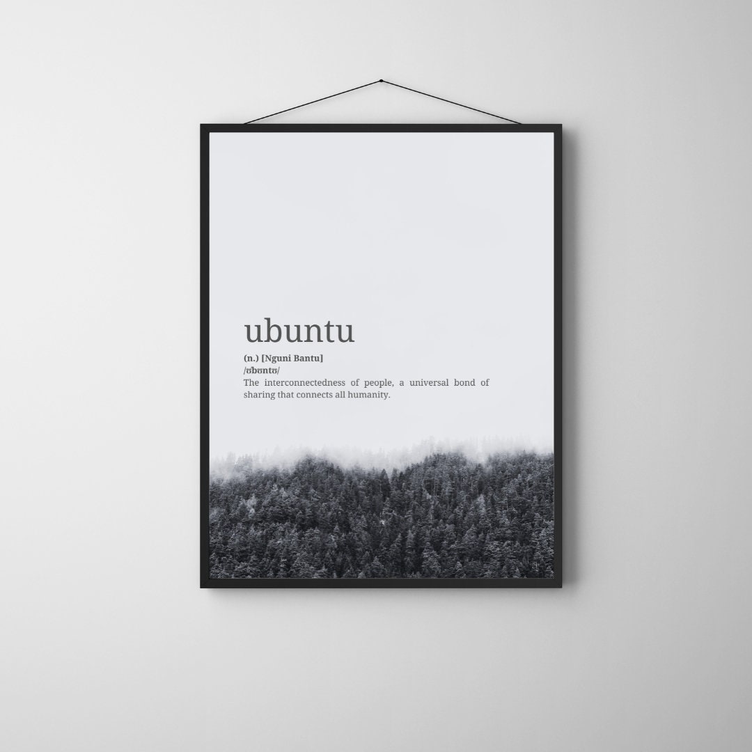 Definitions Ubuntu Poster Humanity Philosophy - Etsy