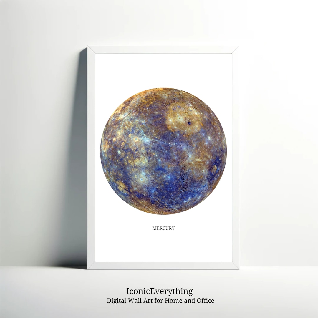 Mercury Planets of the Solar System, Astronomy Poster, Minimalist ...