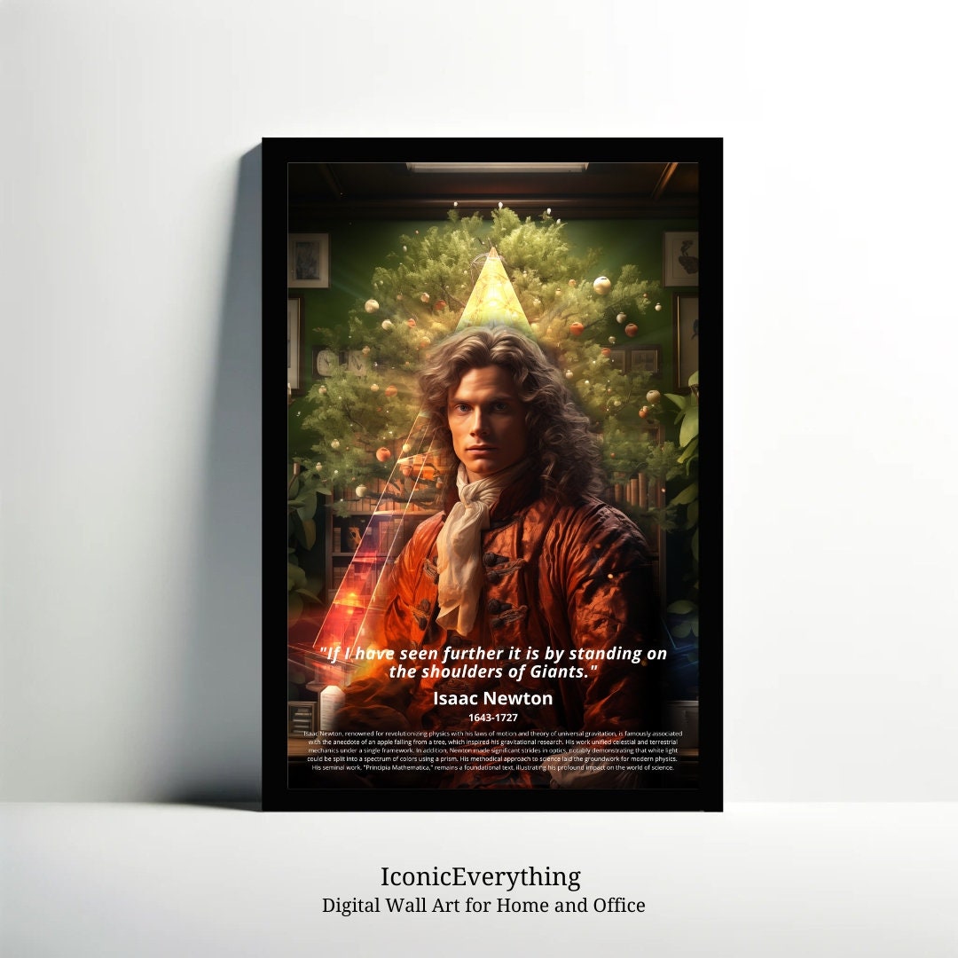 Isaac Newton - Digital Wall Art, Inspirational Scientific Poster ...