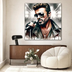 George Michael, Pop Icon, Portrait, Watercolor Painting, Digital Wall ...