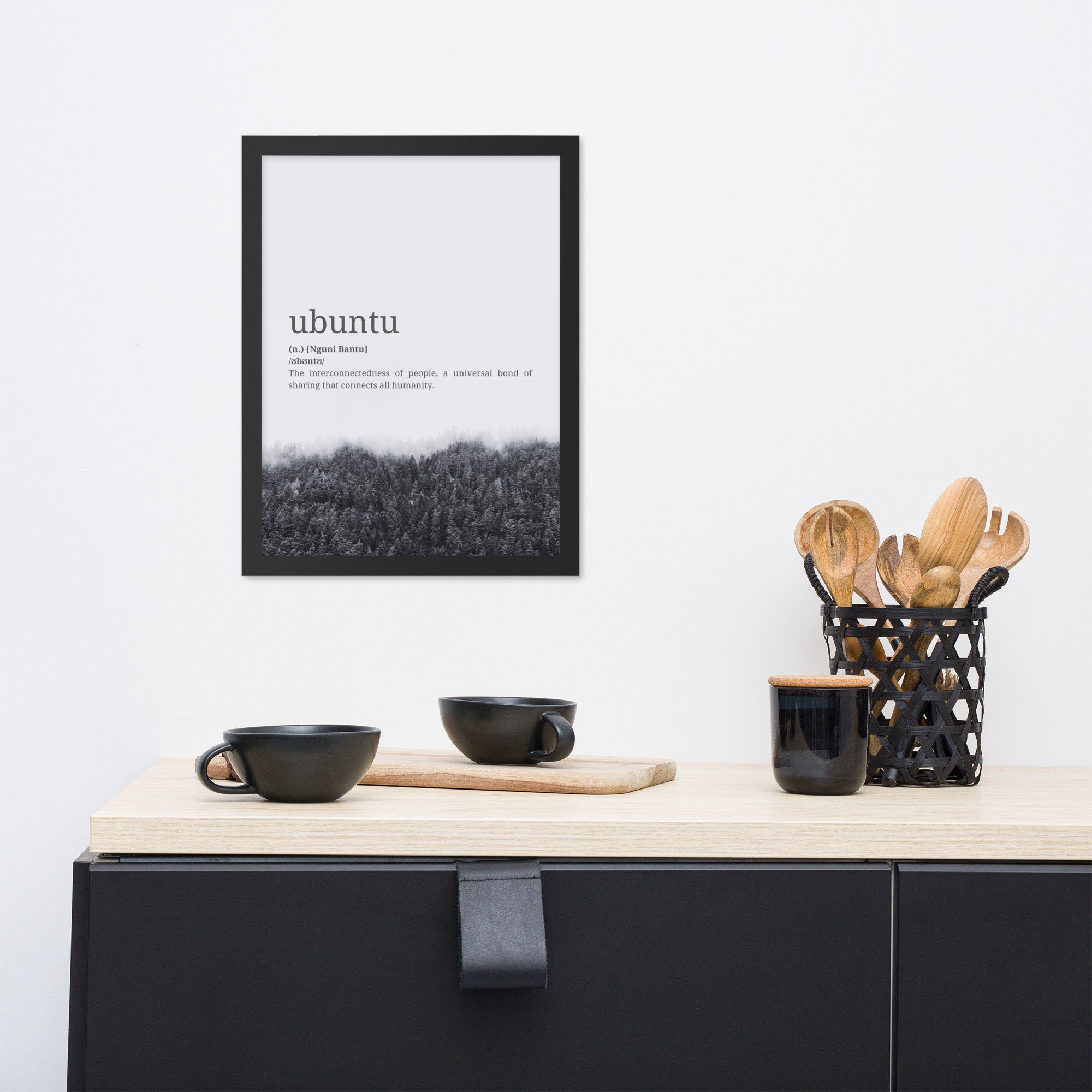 Ubuntu Definitions Framed Poster in Multiple Sizes, Black or White ...