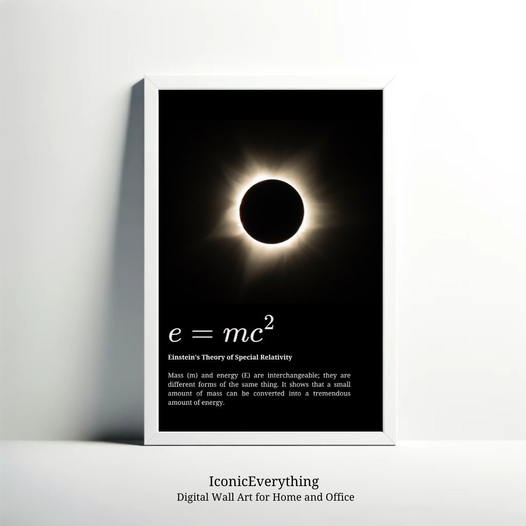 Laws of Nature Einstein's Emc2, Scientific Poster, Digital Wall Art ...