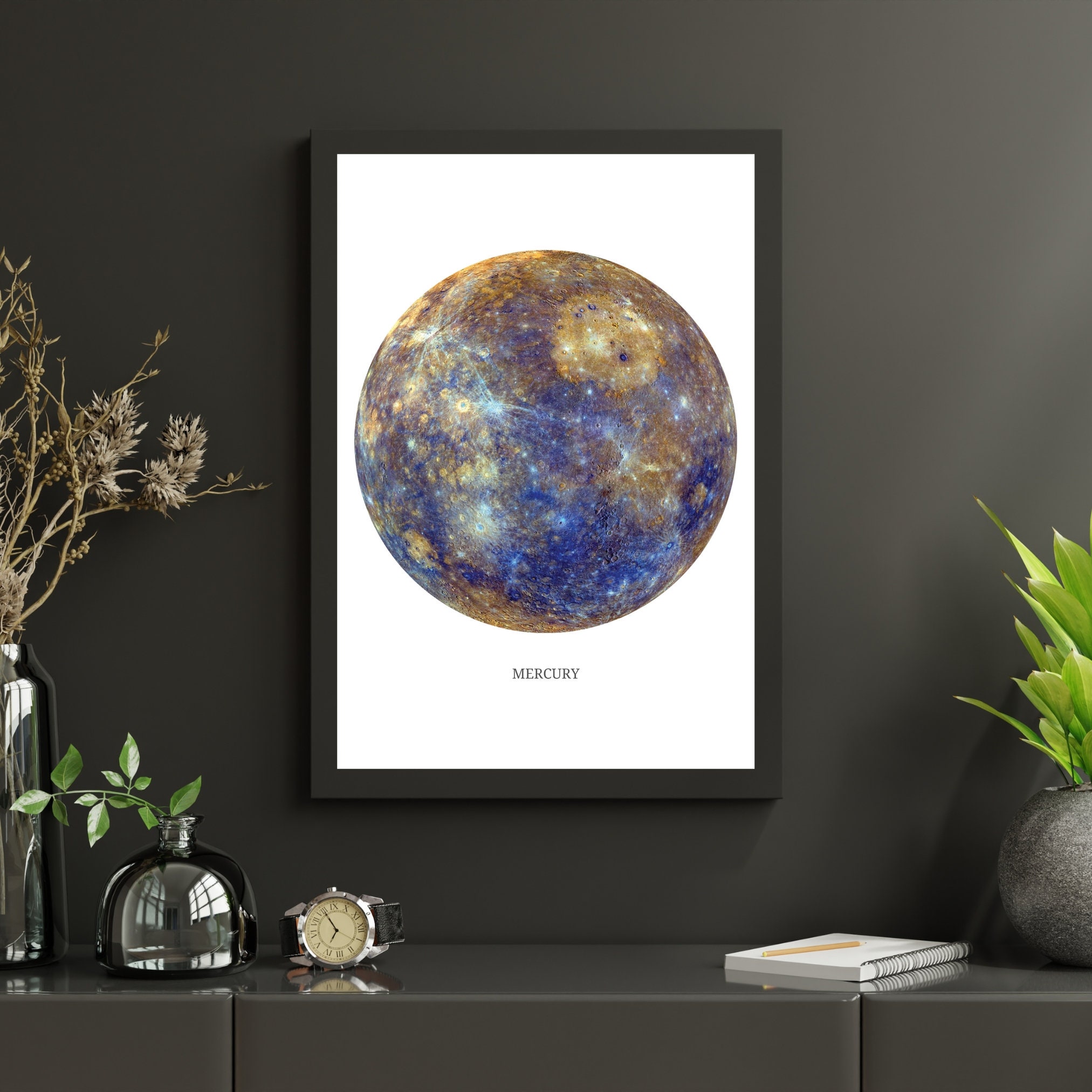 Mercury Planets of the Solar System, Astronomy Poster, Minimalist ...