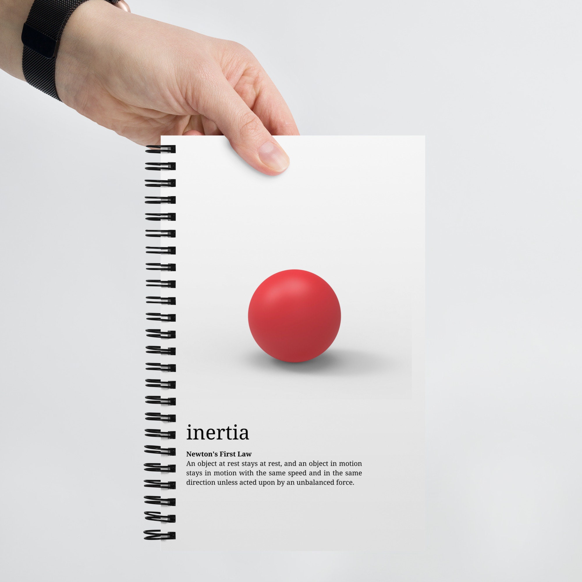Newton's First Law Inertia Spiral Notebook Series With the Laws of ...