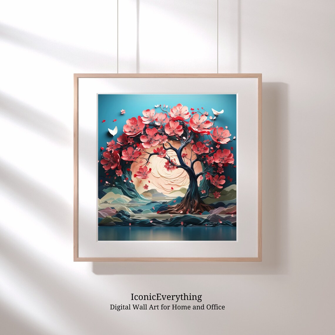 Tree of Wisdom Modern Art, Digital Wall Art, Square Poster, Home Decor ...