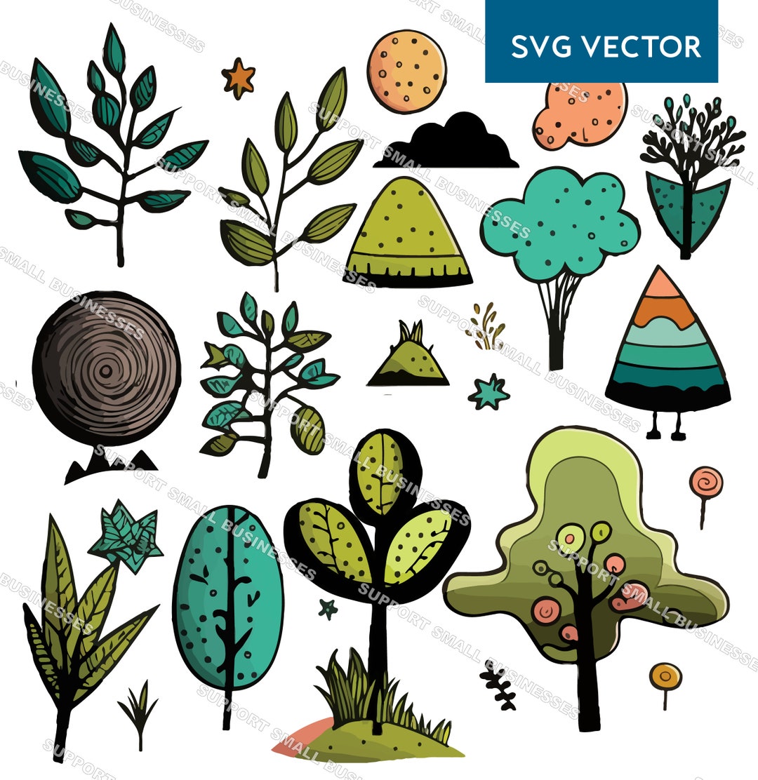 Abstract Nature Vector Pack SVG File Instant Download - Etsy