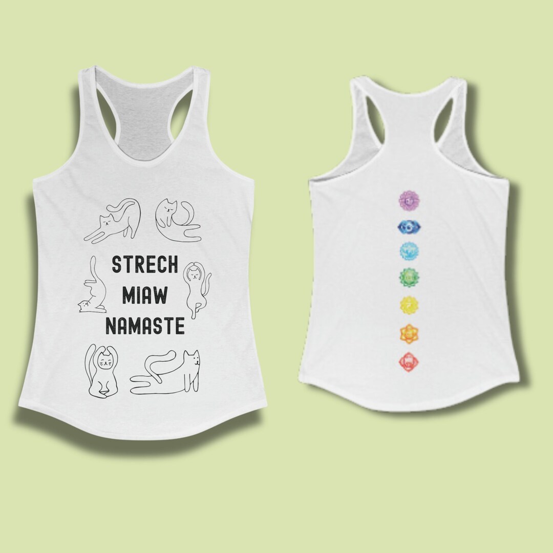 Funny Cat Yoga Tank Top Funny Namaste Shirt Cat Mom Shirt Funny Cat ...