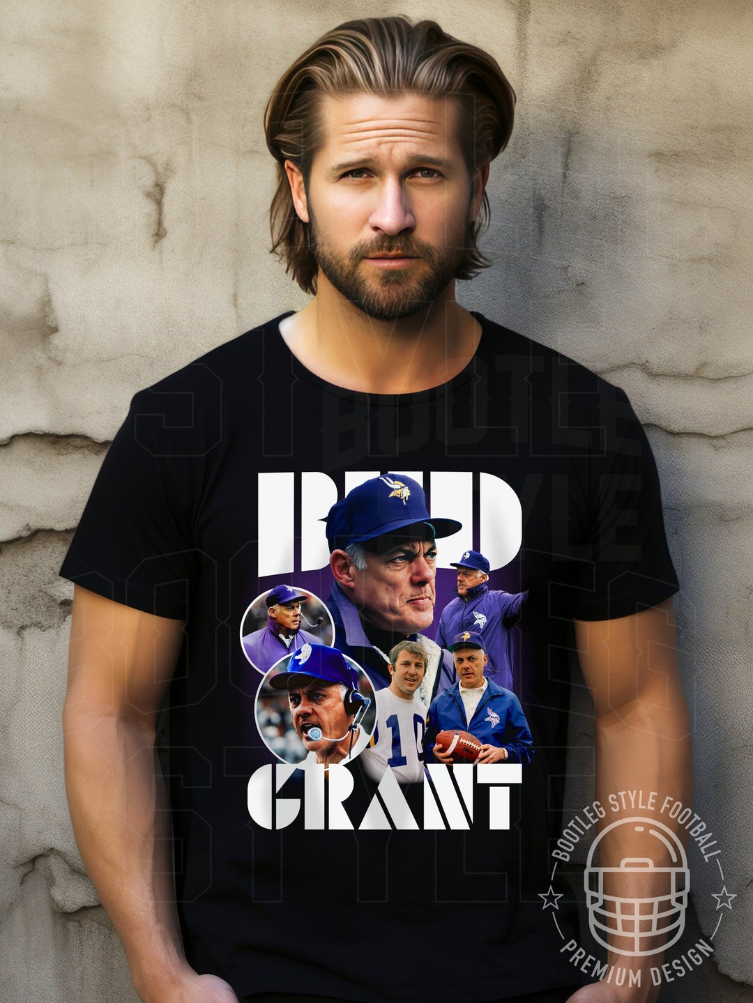 Bud Grant Retro Football T-shirt for Minnesota Football Fans Vintage ...