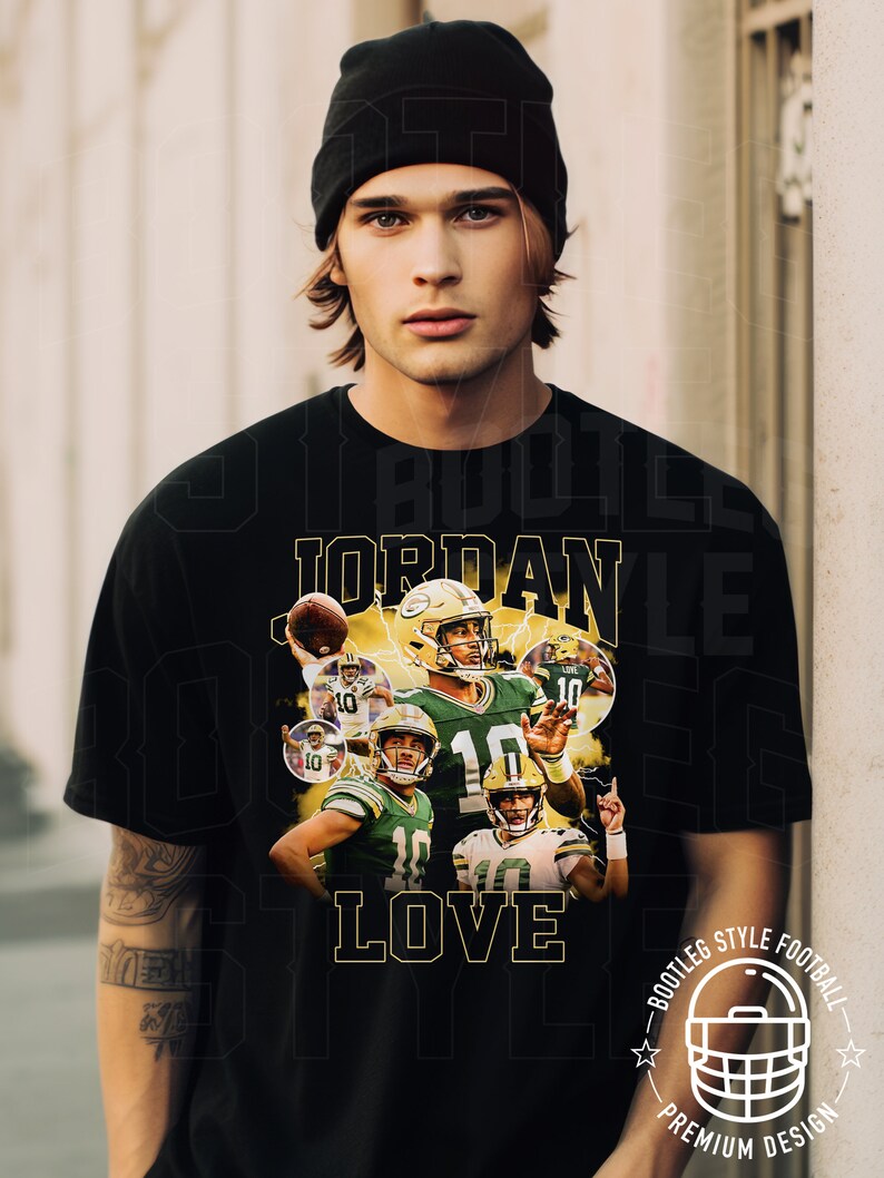 Jordan Love Shirt for Men Women Vintage Style Football Shirt Bootleg T ...