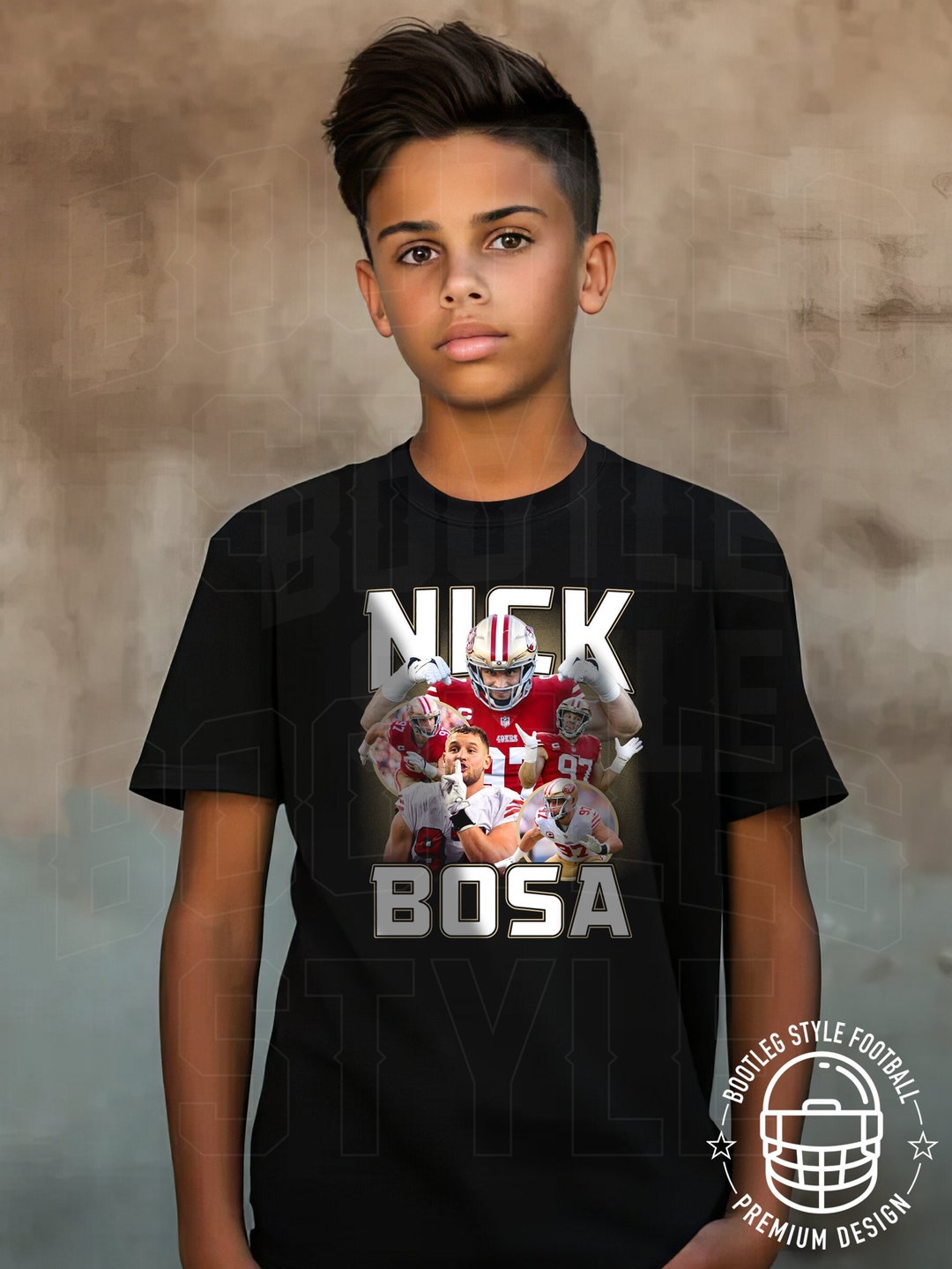 Nick Bosa Shirt for Youth Boys Girls 90s Bootleg Rap Vintage Style ...