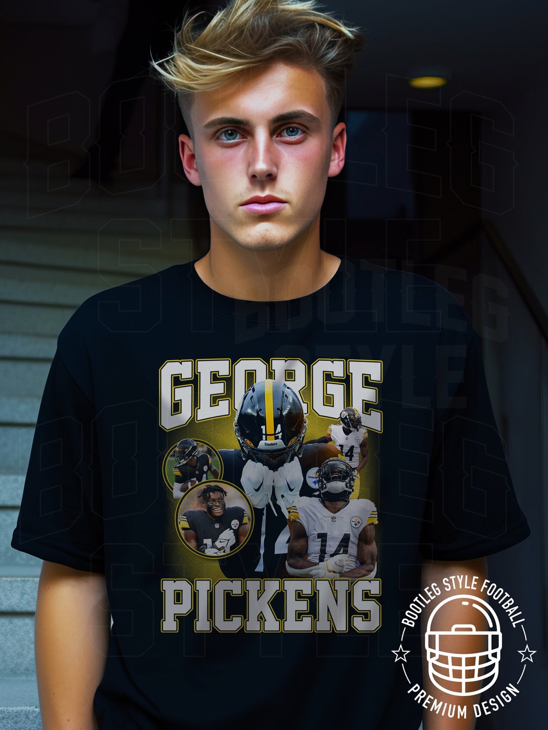 George Pickens Football Shirt for Men Women Vintage 90s Bootleg Style ...