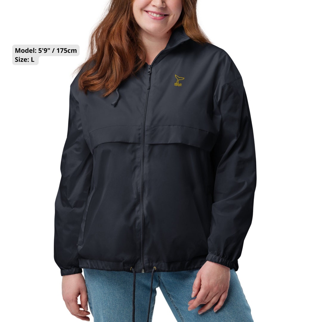 Whale Tail Unisex Windbreaker, Packable Jacket, Winter Coat, Hooded ...