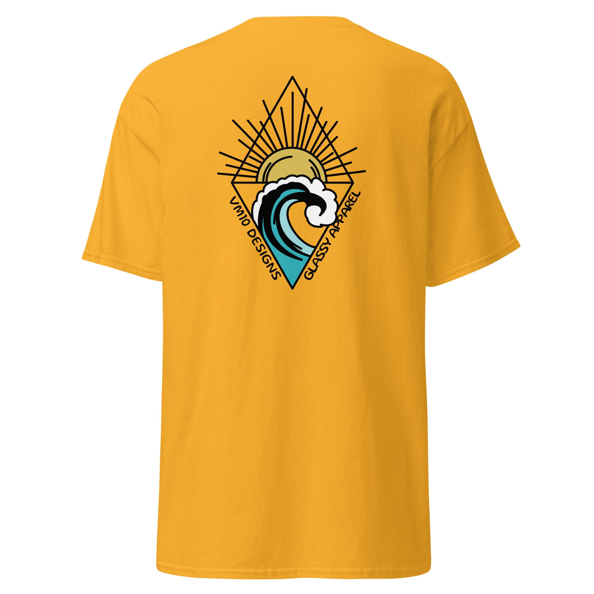 Unisex T-shirt Sun & Wave Minimalist Color, Surf Tee, Sunset, Surfing ...