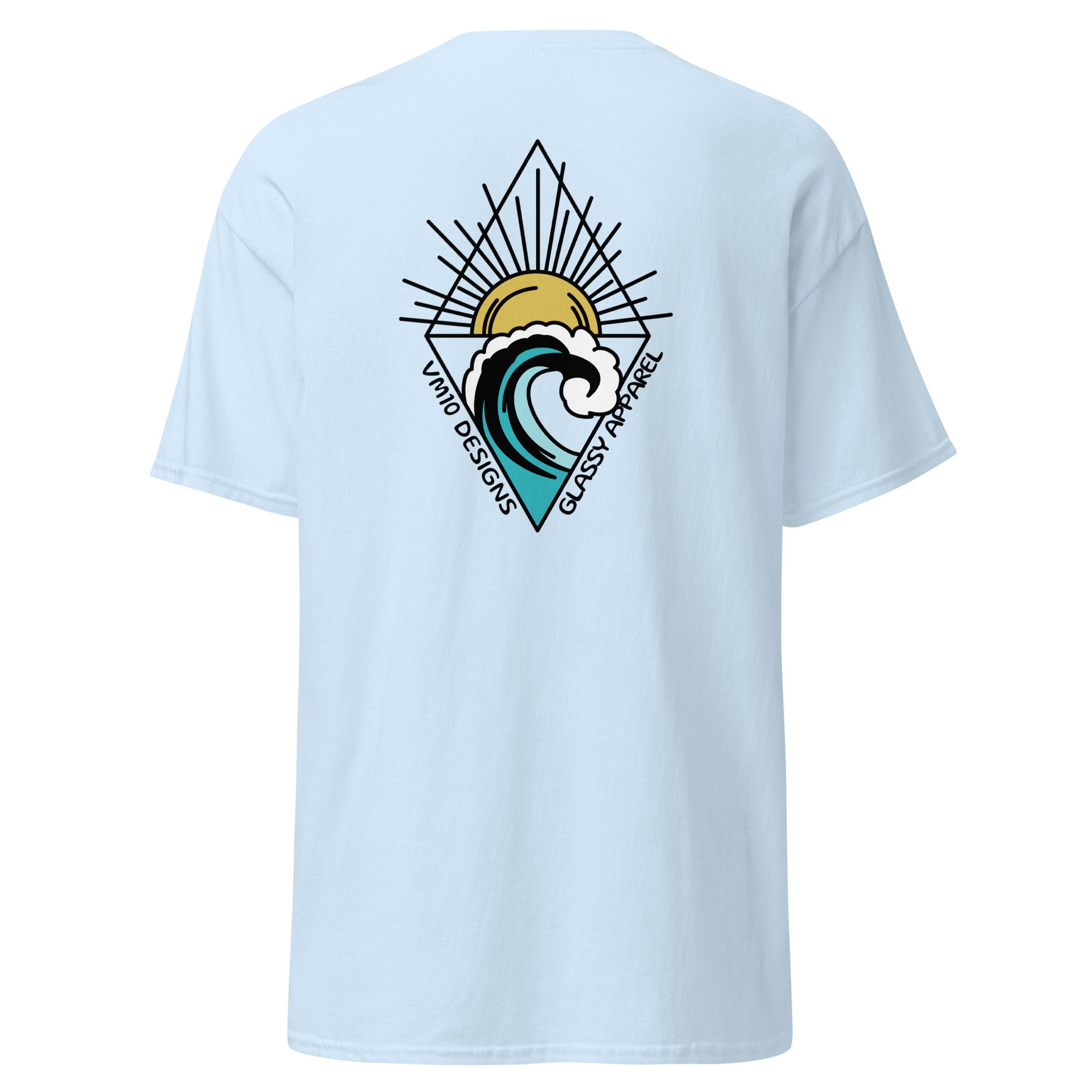 Unisex T-shirt Sun & Wave Minimalist Color, Surf Tee, Sunset, Surfing ...