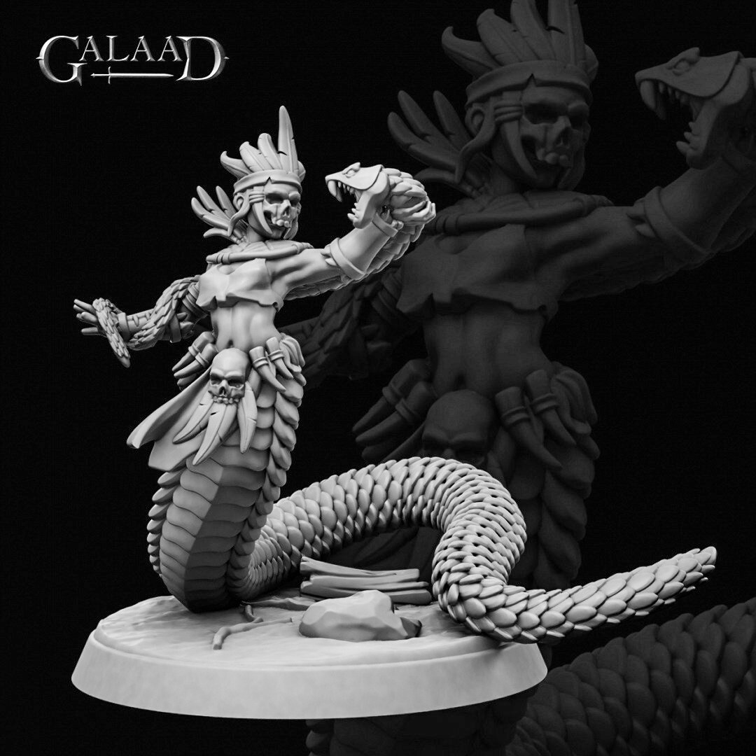 8K Naga Amazon Shaman Galaad Miniatures Gaming Miniatures Resin ...