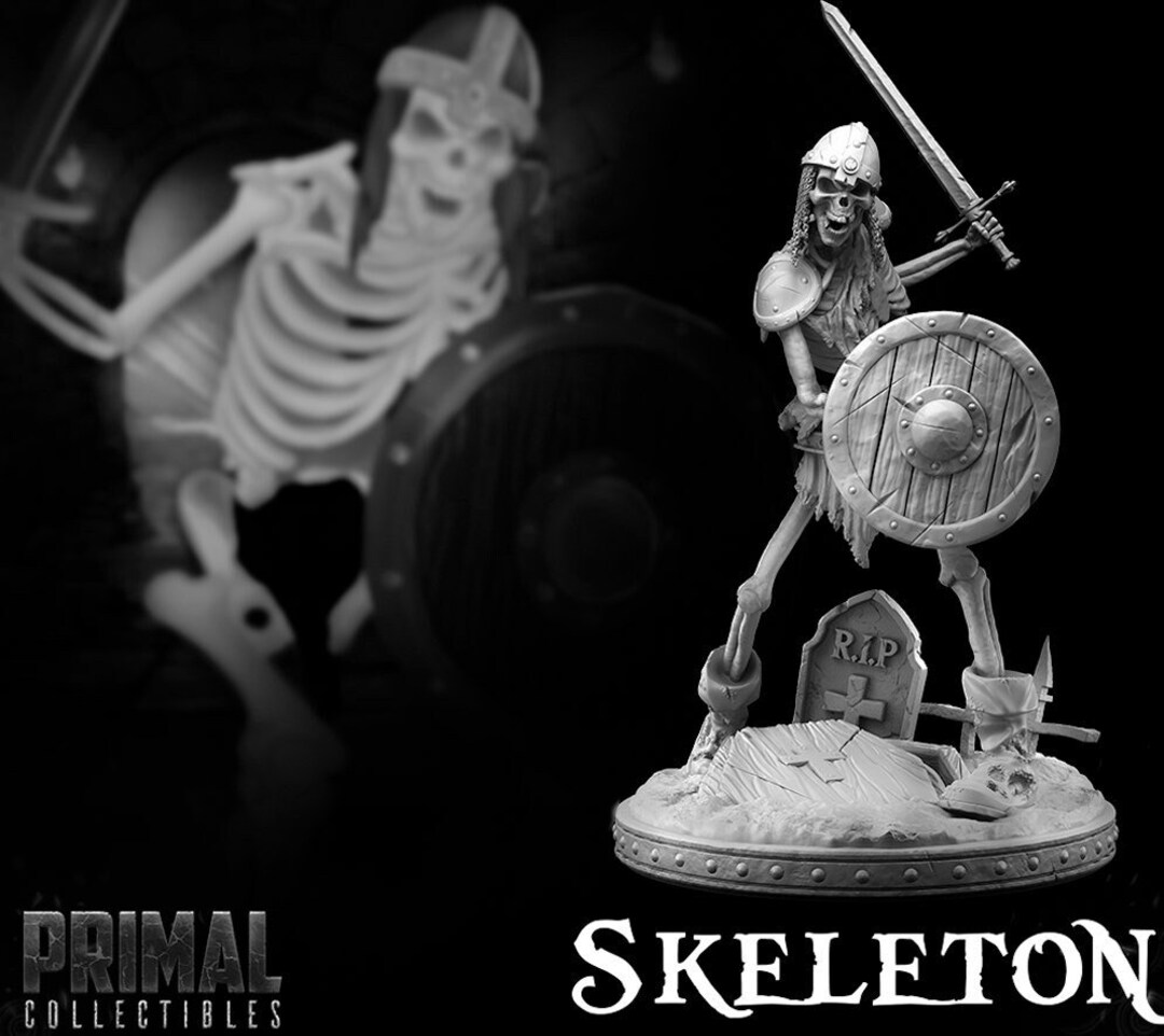 8K Skeleton With Sword Primal Collectibles Gaming Miniatures Resin ...