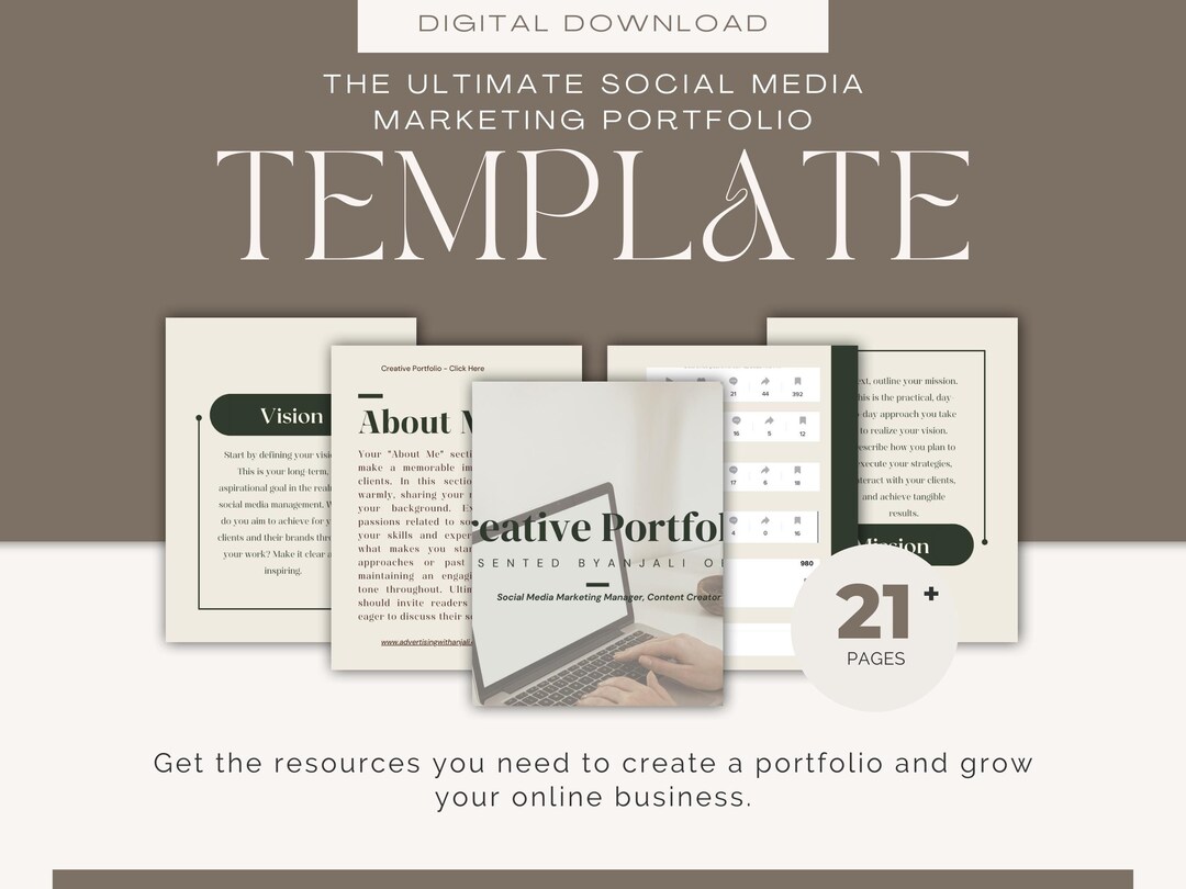 Social Media Portfolio Template |social Media Management Template ...