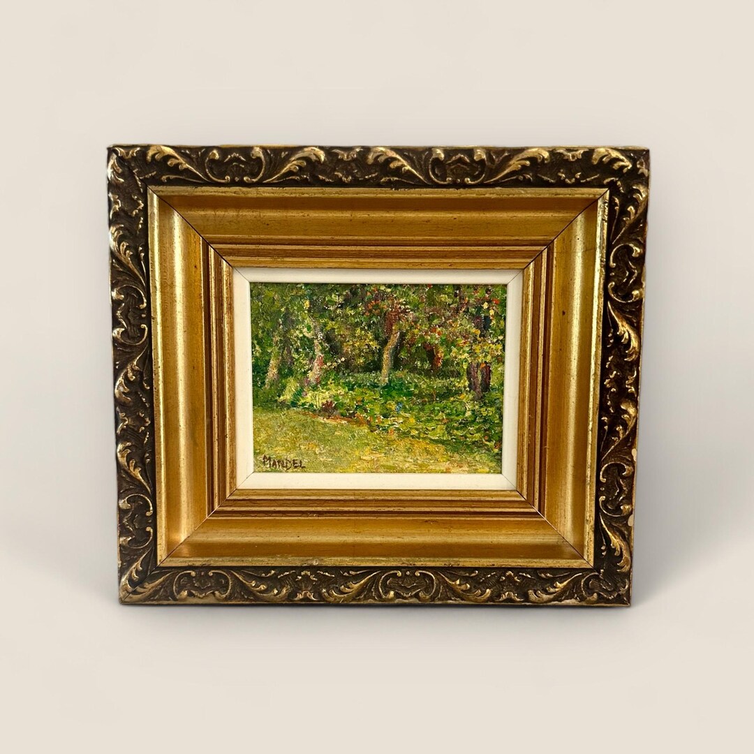 Vintage Impasto Impressionist Oil Painting on Canvas Framed in Gold ...