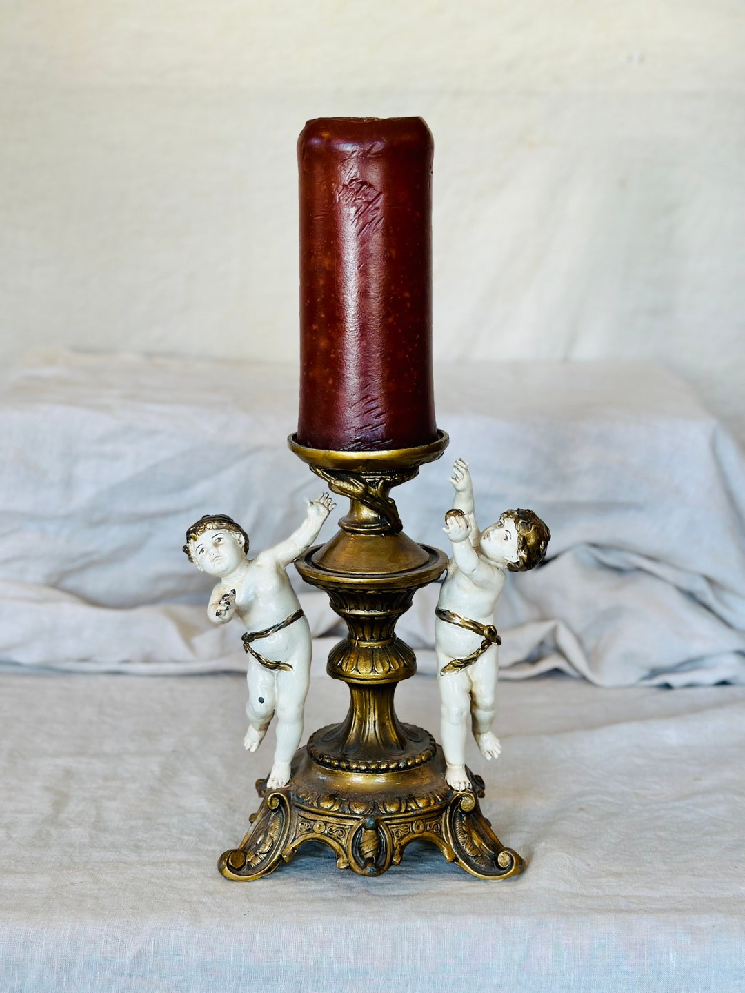1920s Art Nouveau Style Boudoir Cherub Candle Holder - Etsy