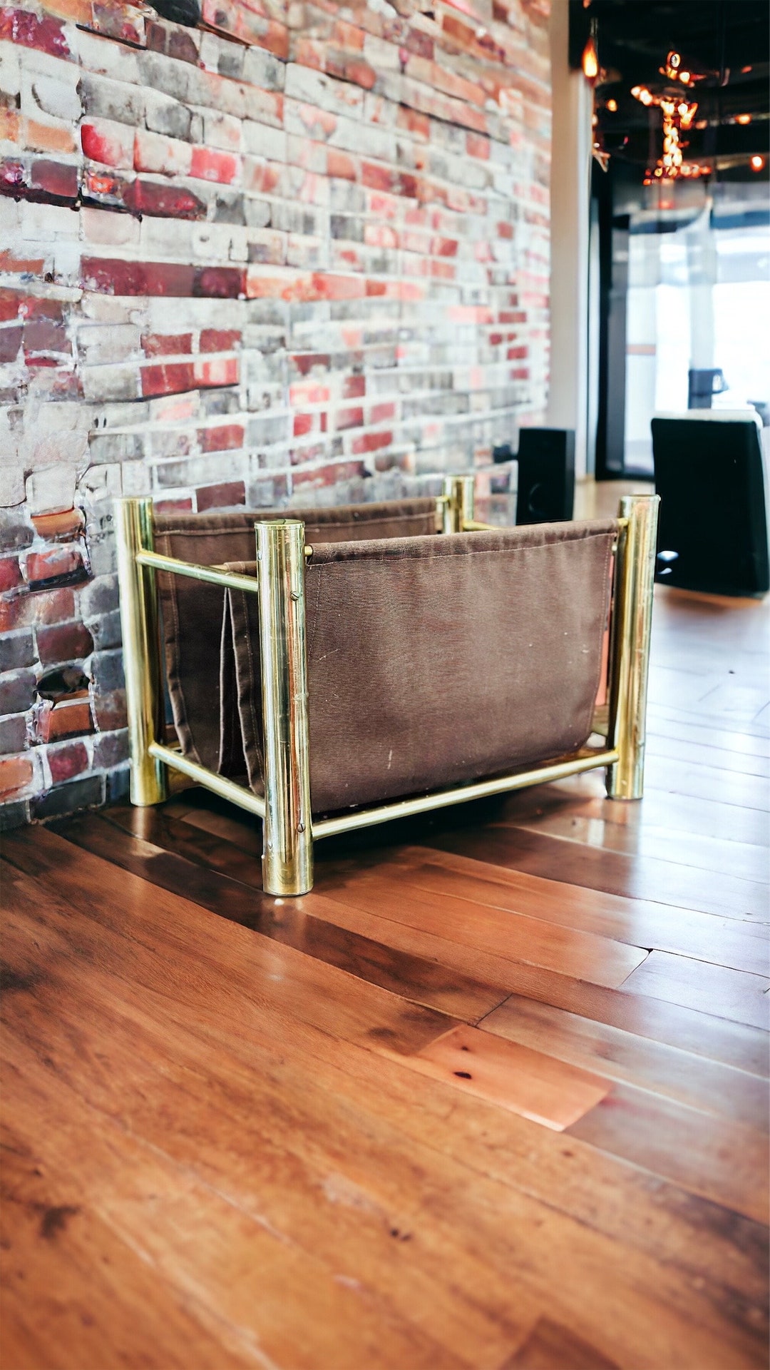 Circa 1970 French Gilt Metal and Fabric Magazine Rack - Etsy