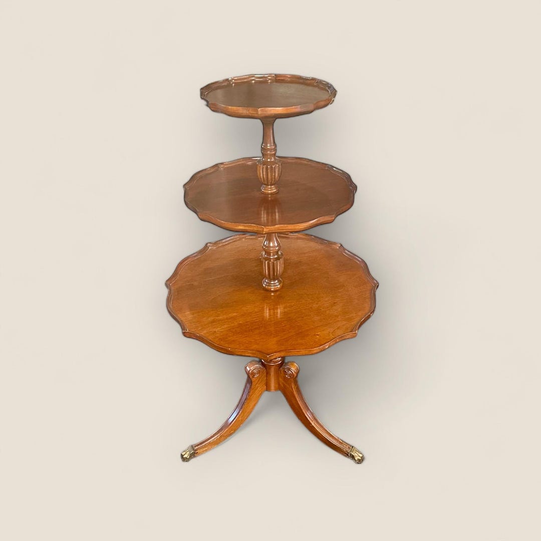 Vintage Mahogany Three 3 Tier Pie Crust Dumbwaiter Table - Etsy