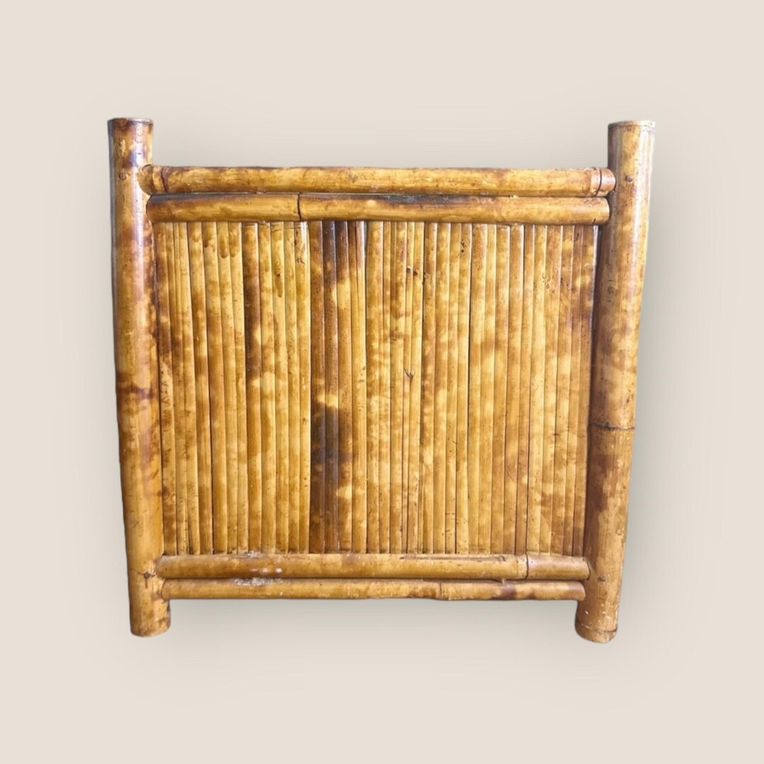 Vintage Tortoise Burnt Bamboo Plant Container - Etsy