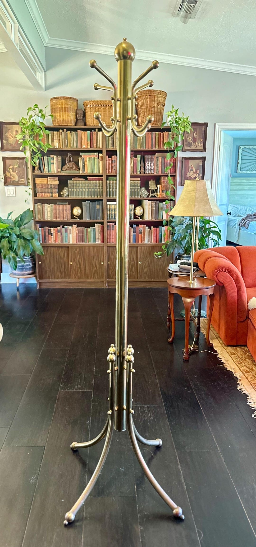 Art Deco Vintage Brass Hall Tree Coat Rack - Etsy