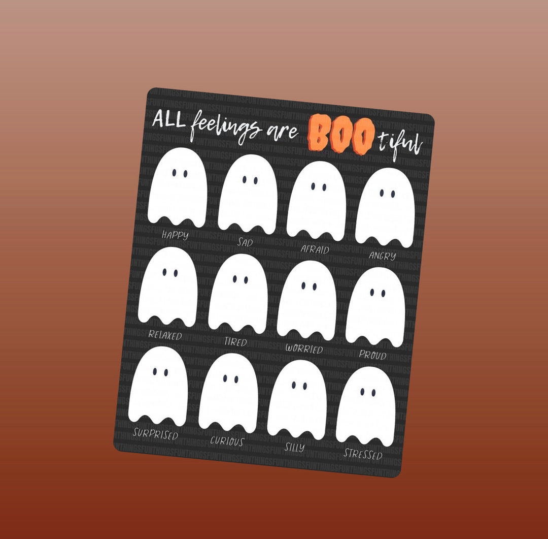 Halloween Ghost Feelings Chart - Etsy