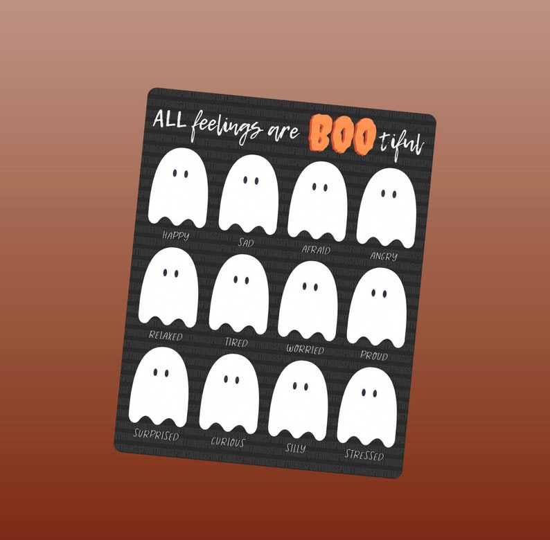 Halloween Ghost Feelings Chart - Etsy