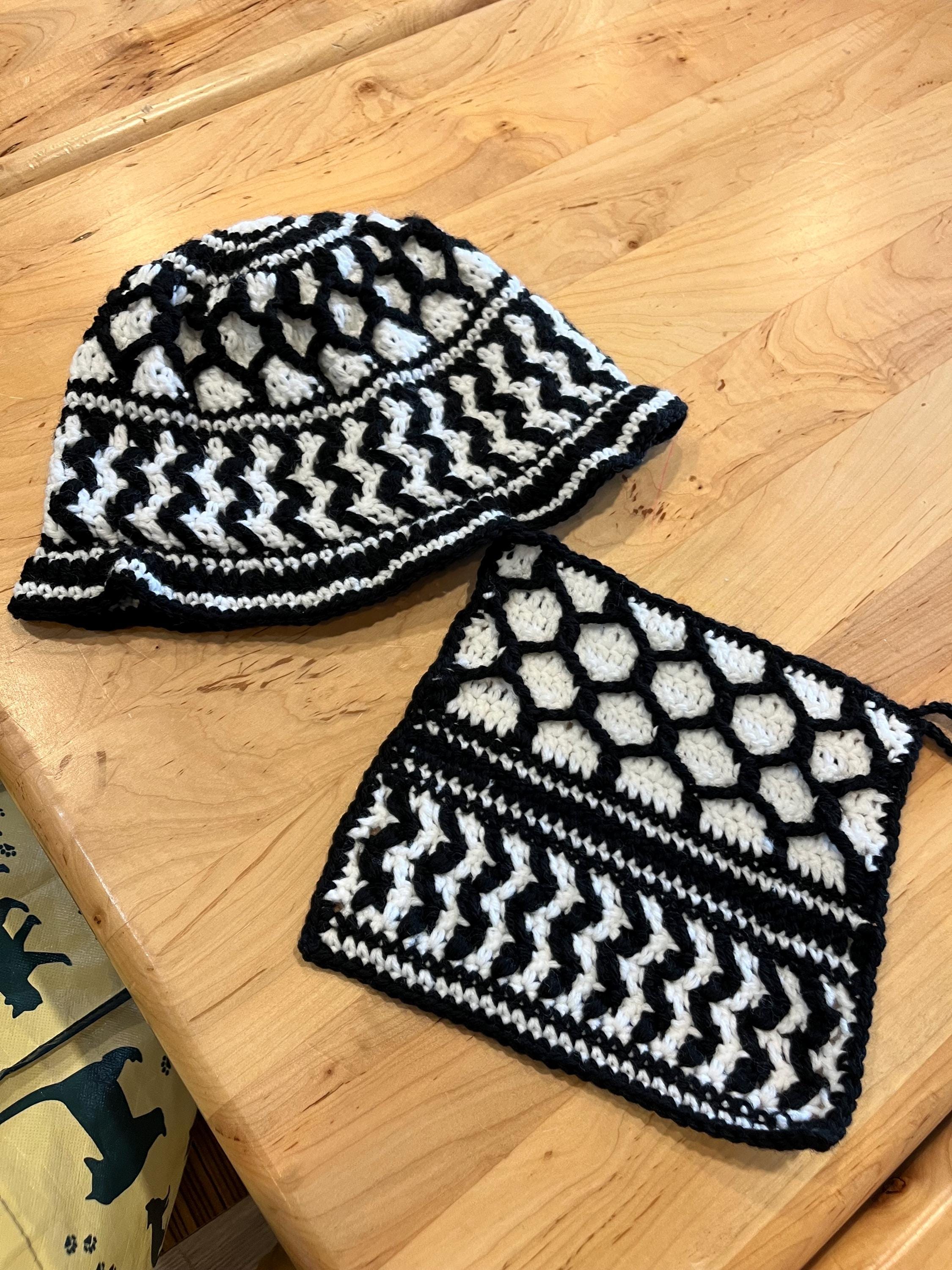 Keffiyeh Inspired Pattern, 3 in 1 - Bucket Hat, Tapestry, and Scarf. 30 ...