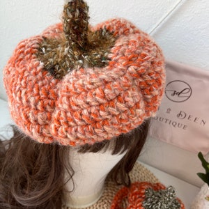 Pumpkin Beret Hat Crochet Pattern, Bonus Matching Pets Hat Pattern ...